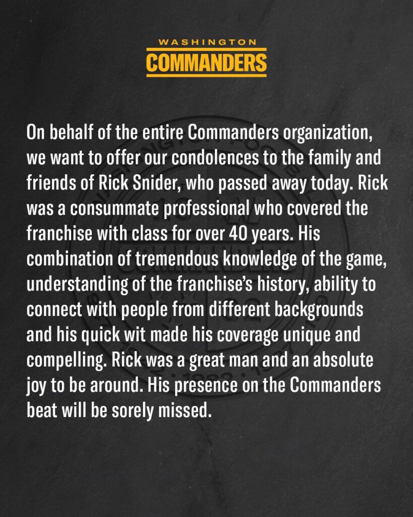 Rick Snider Passes Away: Washington Beat Reporter Dies at 65