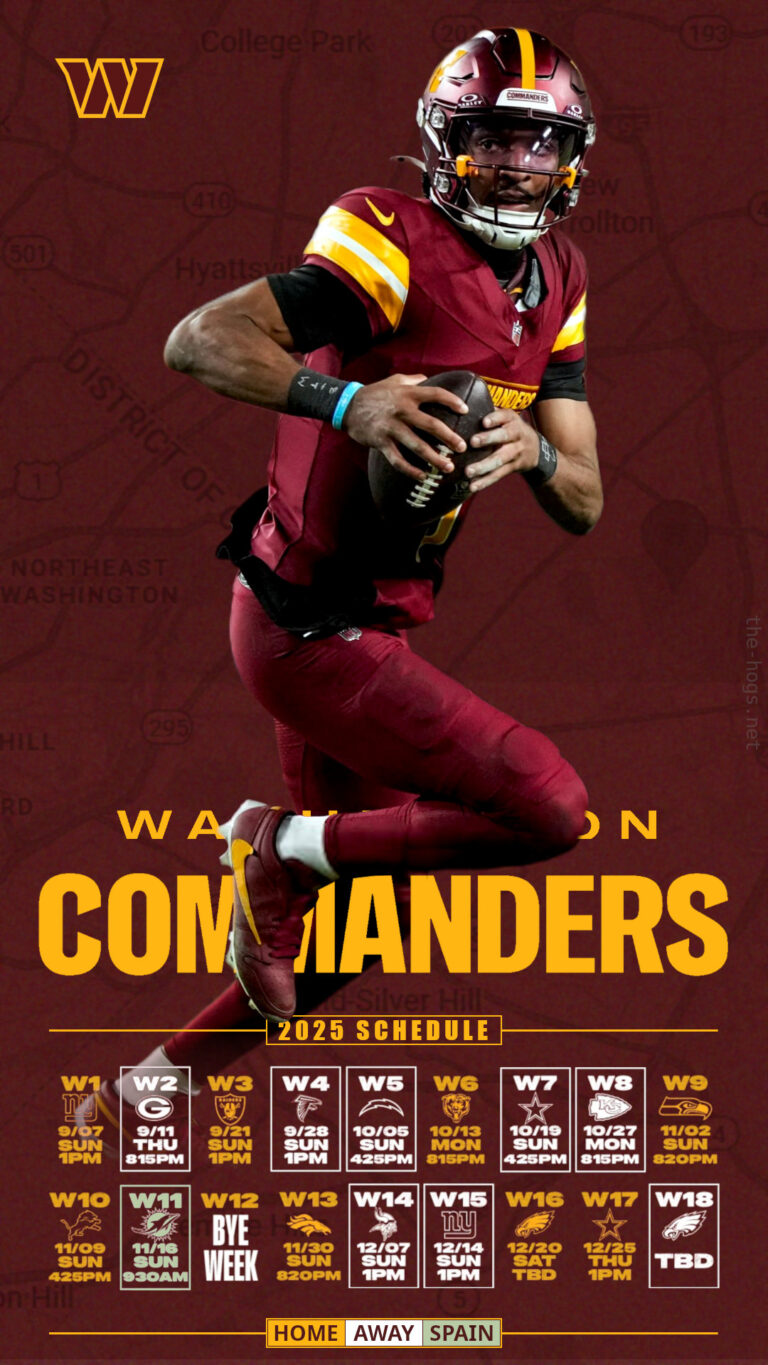 Commanders 2025 Schedule Wallpaper - Free Mobile Download | The-Hogs.net